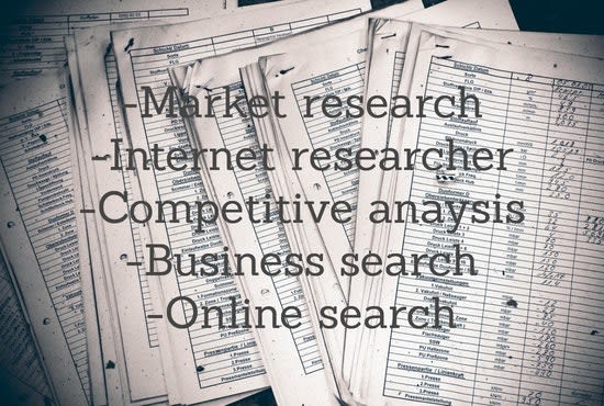 Conduct extensive market research and competitive analysis by ...