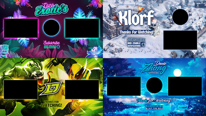 Create professional youtube end cards ,outro images by Pookiezz | Fiverr