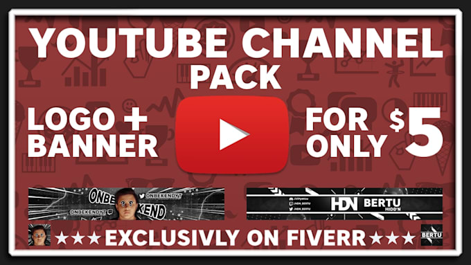 Design a full original youtube pack for you by Berkaymelek38 | Fiverr