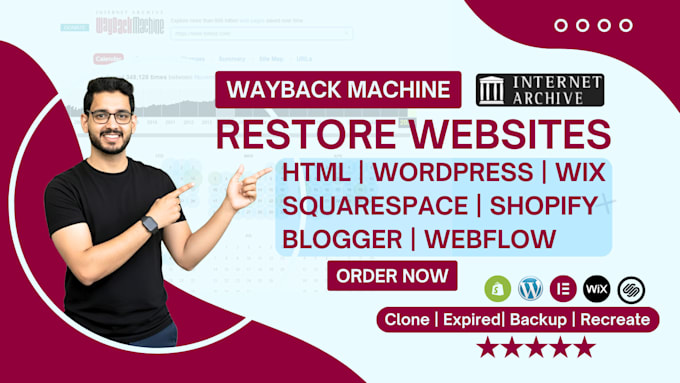 Restore wordpress, wix, squarespace, html websites from wayback machine ...