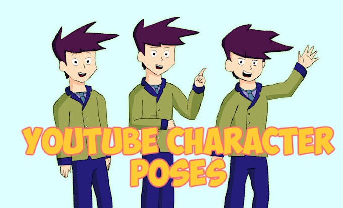 Design youtube character poses by Jimmyauir | Fiverr