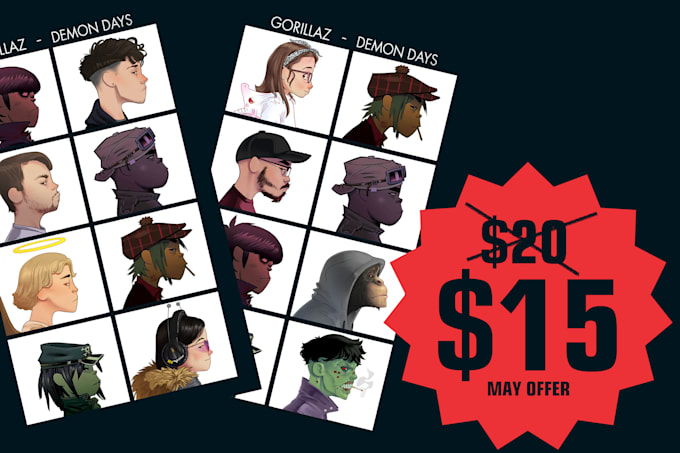 how to draw gorillaz demon days