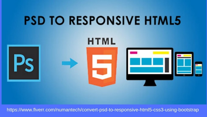 Convert Psd To Html Css Responsive Using Bootstrap By Numantech Fiverr
