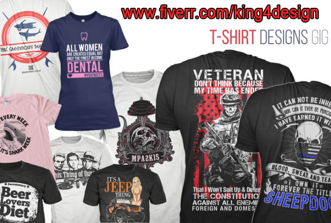 Create a professional custom t shirt design by King4design | Fiverr