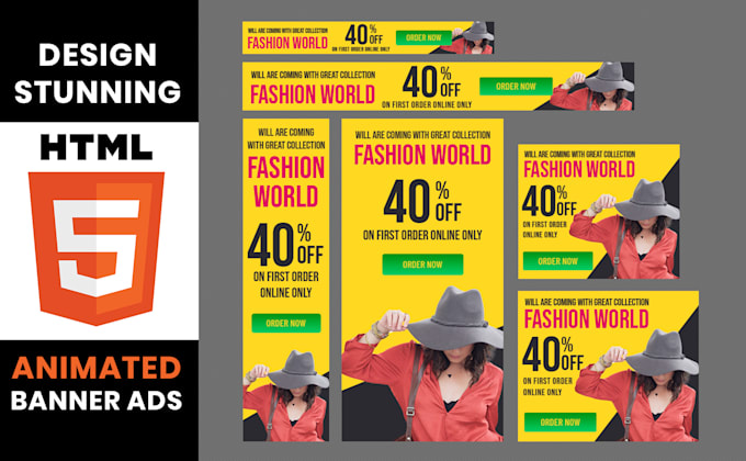 Design animated html5 banner by Thevedas26 | Fiverr