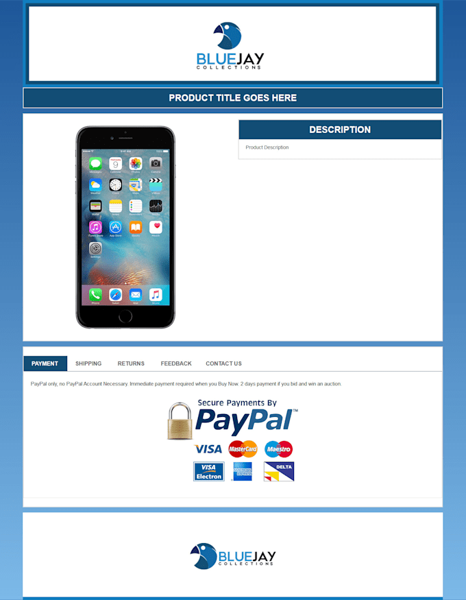 Fix and design a responsive ebay listing template and store by Psd22html | Fiverr
