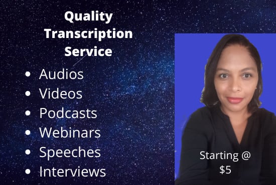 Create high quality transcripts just for you by Calwaz24 | Fiverr