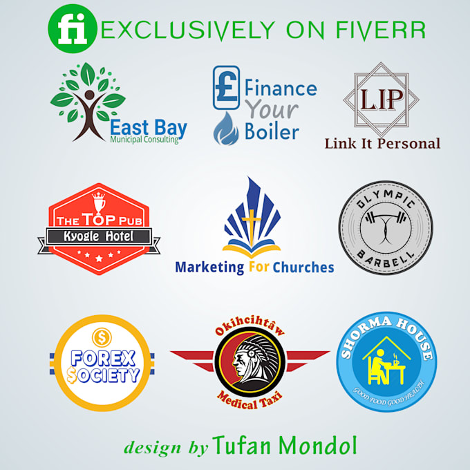 Do a perfect and creative logo for 5 by Noufish | Fiverr