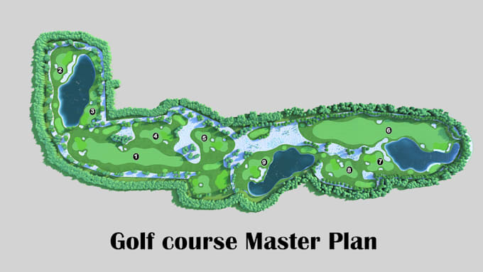 Do 3d model golf course with 9 to 18 holes by Ahmadraza174 | Fiverr