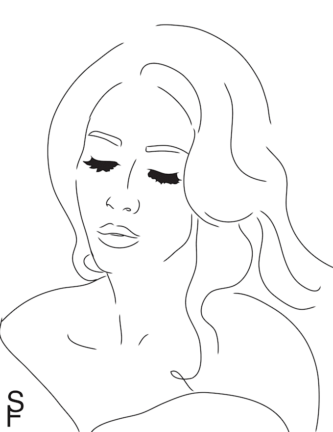 Turn a portrait into line art by Sandrafarrel813 | Fiverr