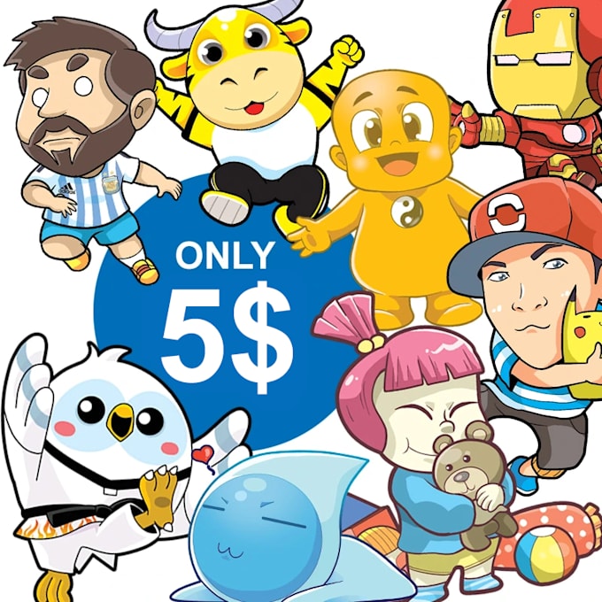 Draw you a cute cartoon animal character or mascot by Jiatjun | Fiverr