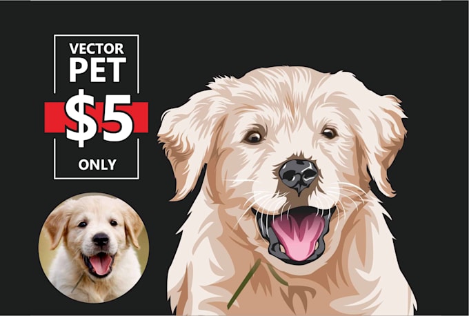 Draw your pet animals in vector art illustration by Dkycandra | Fiverr