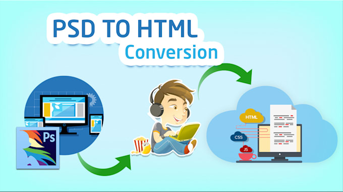 Design your psd file to html file by Ahmedkhalid421 | Fiverr