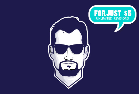 Draw unique eye catching flat line vector avatar of you by Pixal_art ...