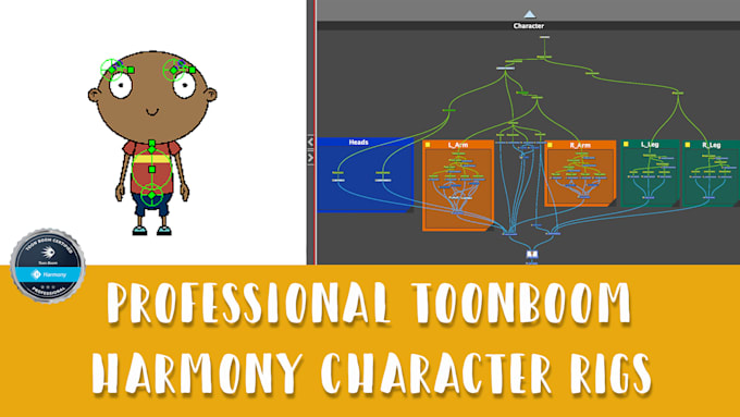 Create toonboom harmony premium character rigs for you by Toonanimation ...