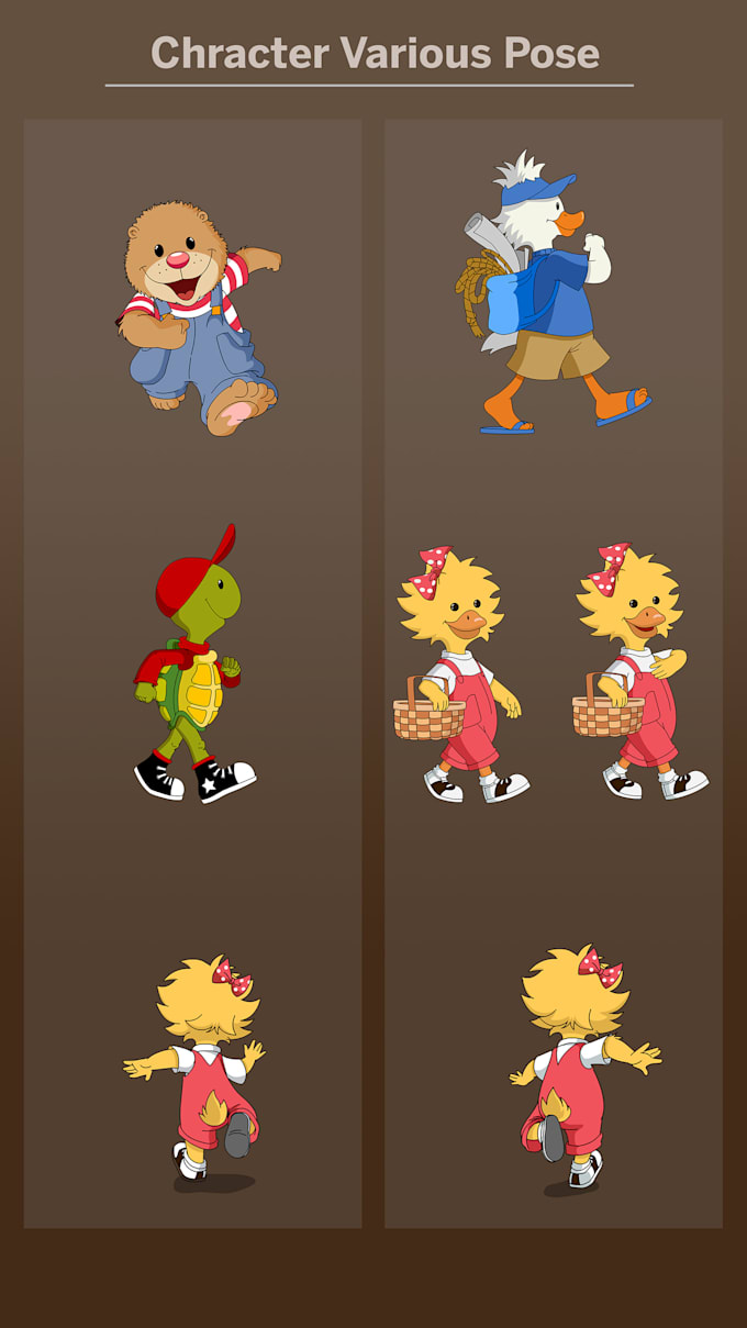 Draw and animate 2d vector cartoon characters by Gejinge | Fiverr