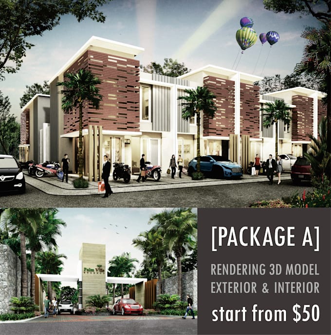 Model,design,render 2d and 3d for floorplan,interior,and exterior by ...