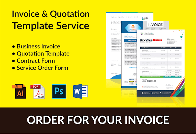 Design invoice, quotation, letterhead template for you by Ziagd028 | Fiverr