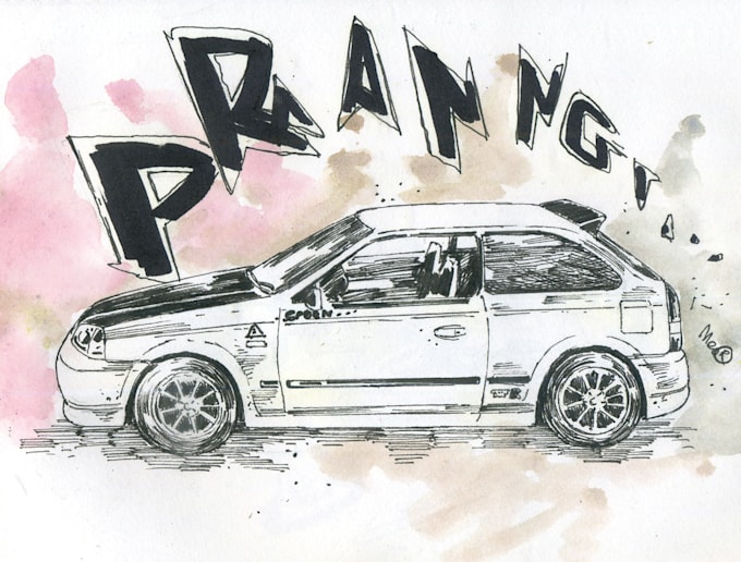 Draw your car in comic style by Meorshukor | Fiverr