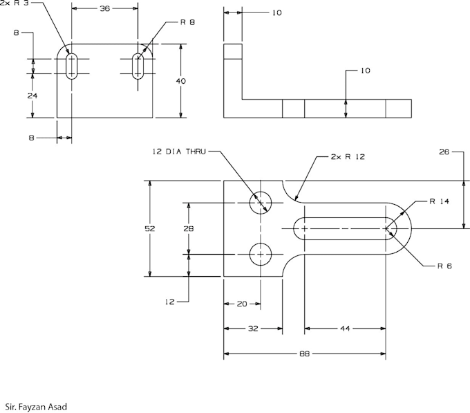 Draw you 2d mechanical drawings with three views by Wakalanga | Fiverr