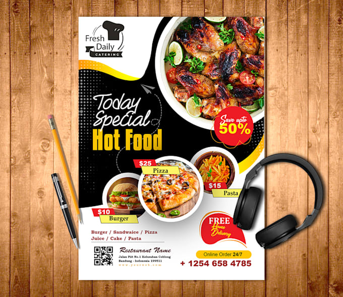 Design eye catching food posters, food flyers by Alwin_arts | Fiverr