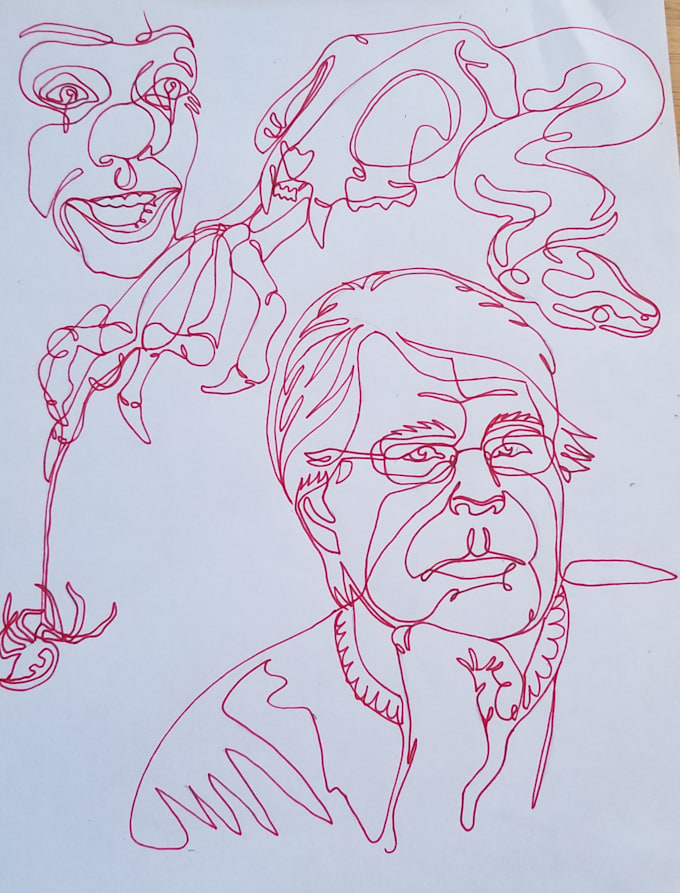 Create a unique single line portrait by Alexanimalia | Fiverr