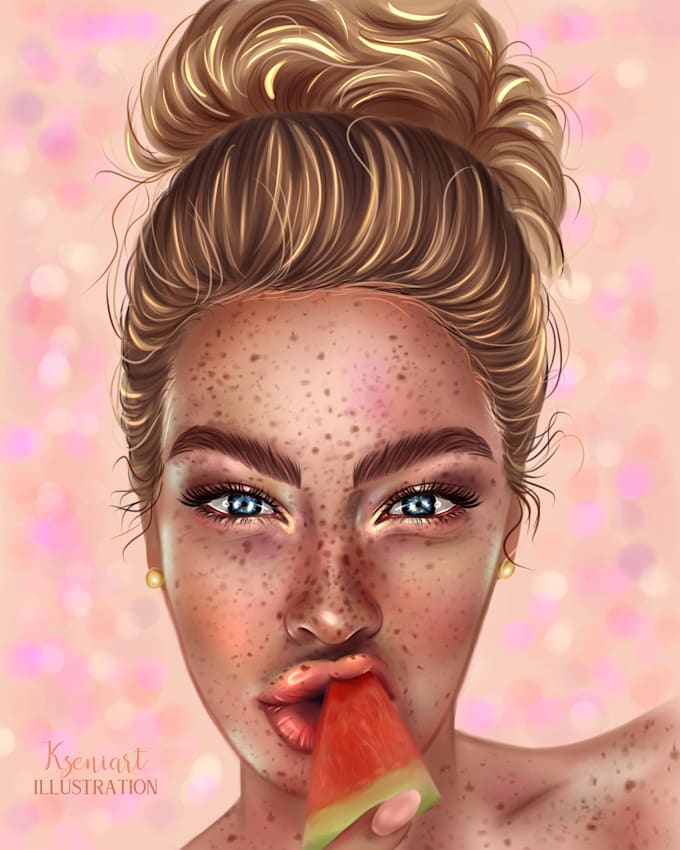 Do cute portrait illustration of you by Kseniart | Fiverr