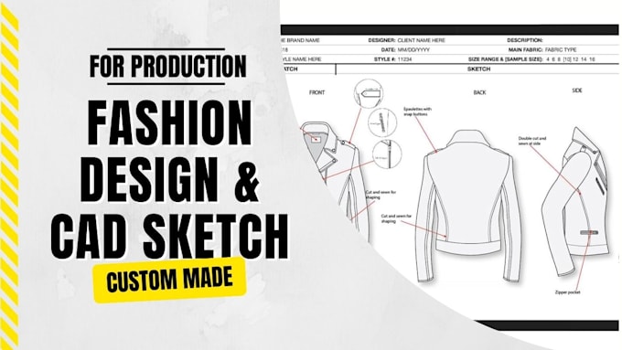 Design professional cad fashion flats and sketches by Acastrase | Fiverr