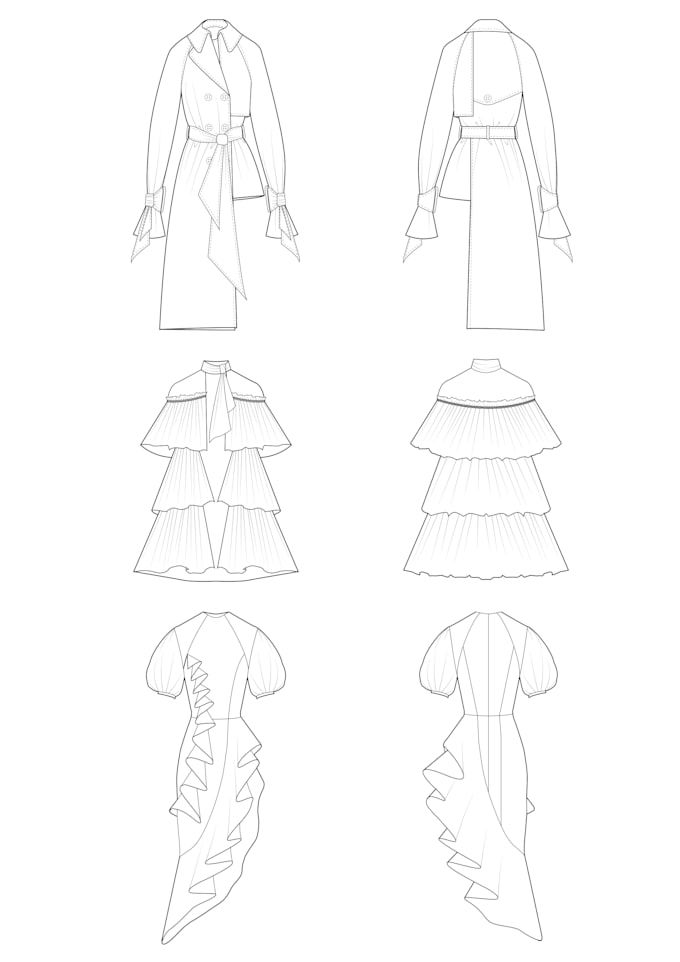 Create technical drawings for clothing by Raywarner | Fiverr