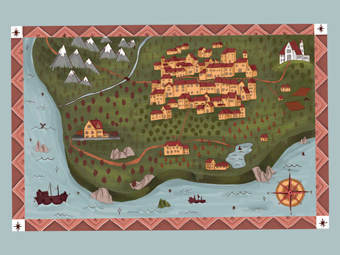 Do a custom creative map illustration by Bojana_ | Fiverr