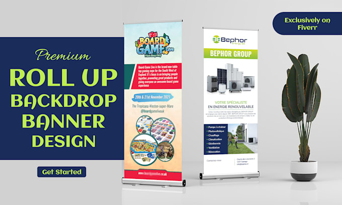 Design roll up banner, retractable, pull up, pop up, backdrop banner by ...