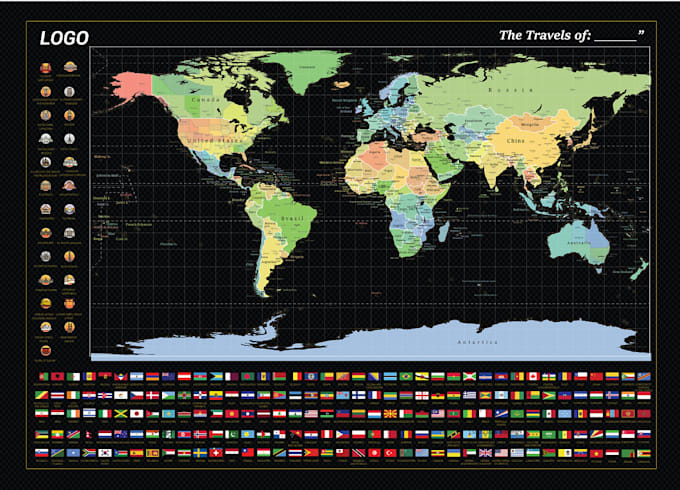 Design a unique scratch off map by Aishadesign | Fiverr