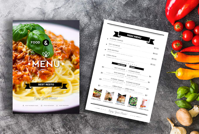 Design professional food menu and restaurant menu by Evelyncreative ...