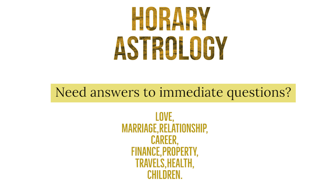 Answer 1 question for you based on horary astrology by Mercurianus | Fiverr