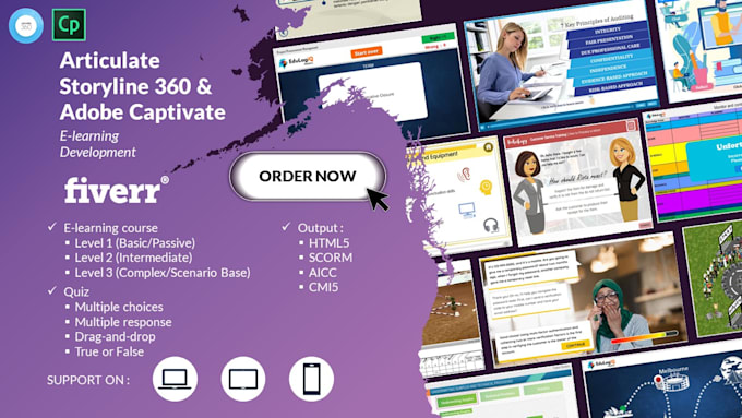 Develop a course using articulate storyline, rise, or adobe captivate ...