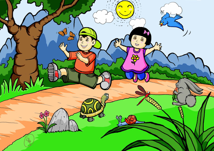 Drawing story book for child by Nakradigitalart | Fiverr