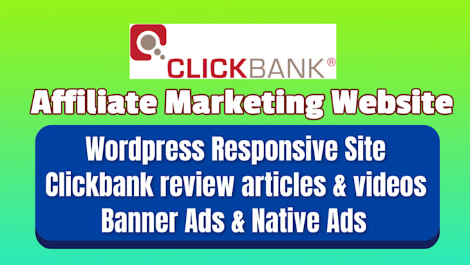 Create clickbank affiliate website for passive income by Jelkin | Fiverr