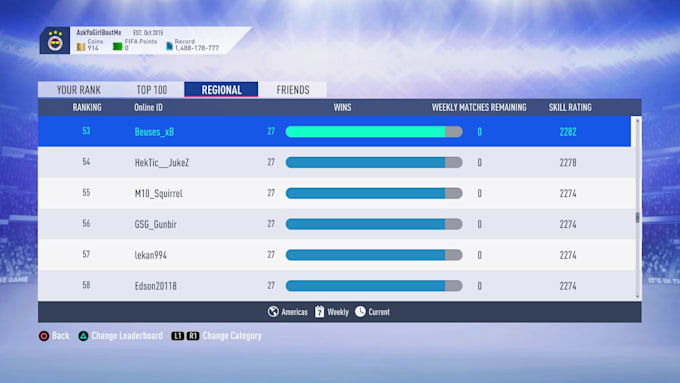 Play your fifa 21 fut champs matches and get you a good rank on ps4 by ...