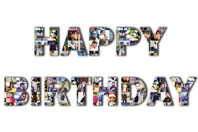 Make a photo collage inside text by Drarsh | Fiverr