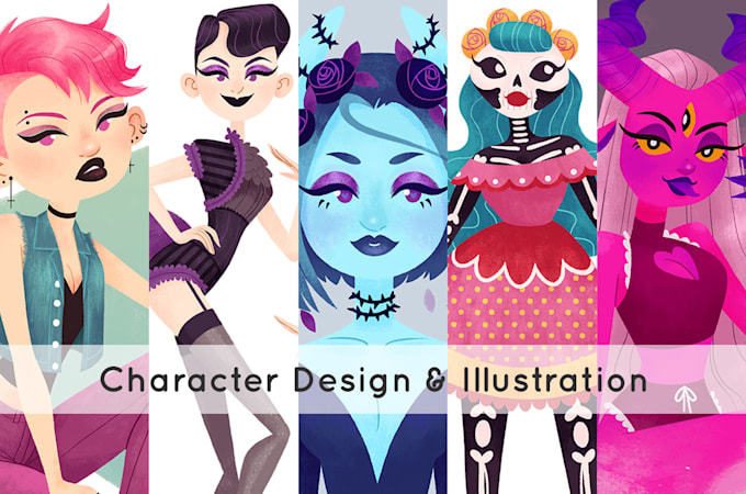 Design and illustrate appealing characters by Kellybrownart | Fiverr