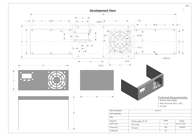 Design and render sheet metal components and assemblies by Maamir786 ...