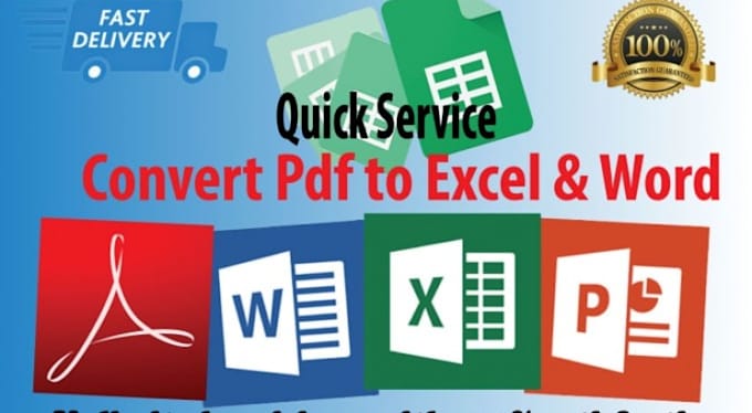 Convert your pdf file into ms word excel and jpg by Dgpak283 | Fiverr