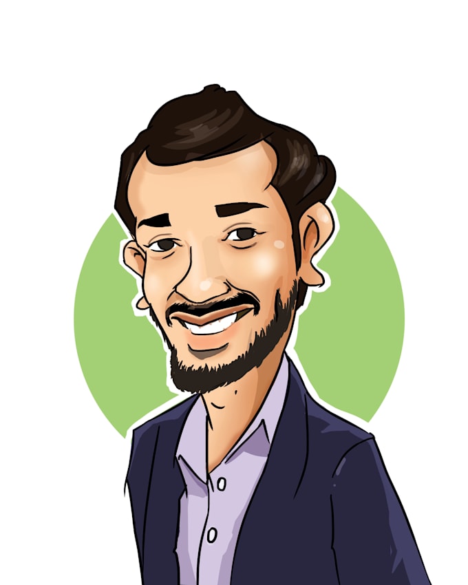 Do digital cartoon caricatures by Poojabd16 | Fiverr