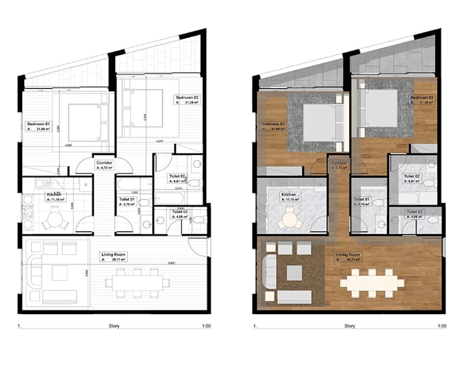 Do your floor plan and 3d model in archicad by Atdheramadani | Fiverr