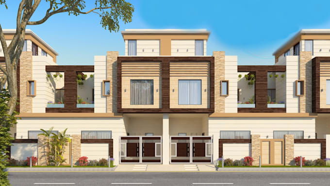 Draw 3d elevation, rendering of 2d elevations by Mohsinsq | Fiverr