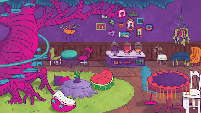 Draw 2d cartoon backgrounds by Adzhanee | Fiverr
