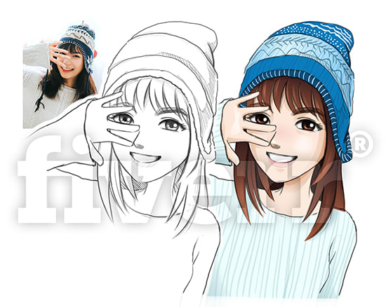 Draw your japan manga anime style character by Holejohn | Fiverr