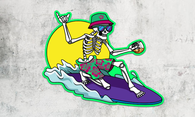 Help you illustrate your die cut sticker design by Designsbyvic | Fiverr