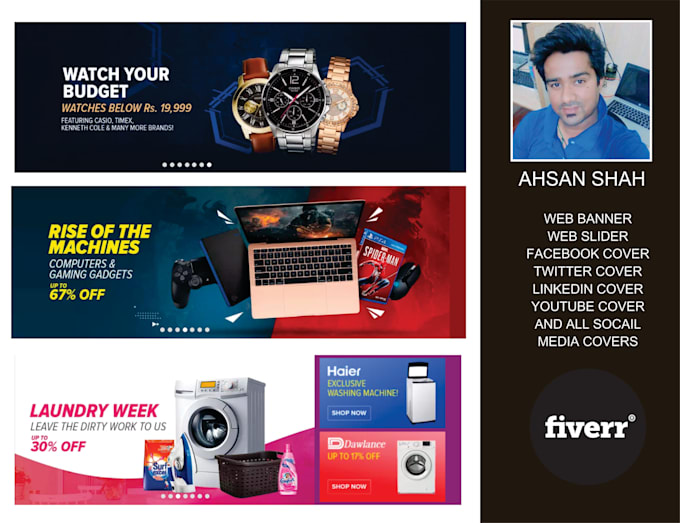 Design your ecommerce website banner and sliders by Ahsanshah647 | Fiverr