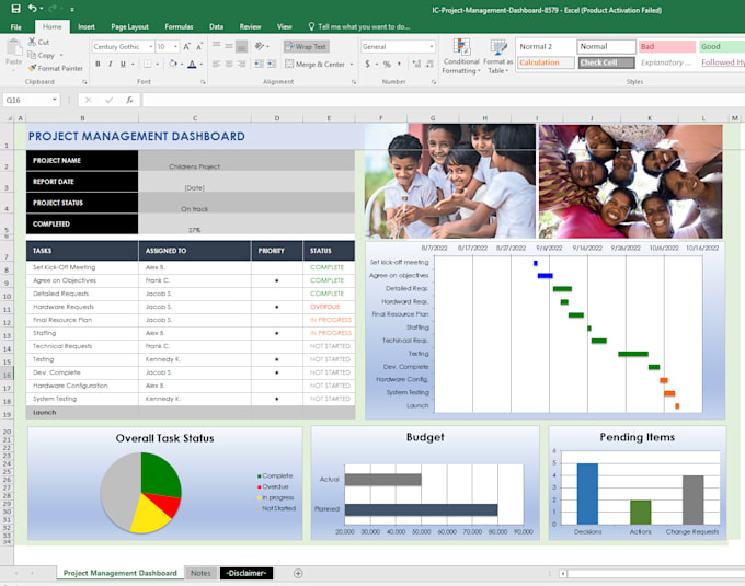 Create excel interactive dashboard layout and charts by Ranil1978 | Fiverr